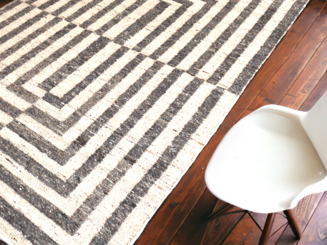 Scandinavian Decor Bohemian Inspired Rug Hand Woven Natural Wool ...