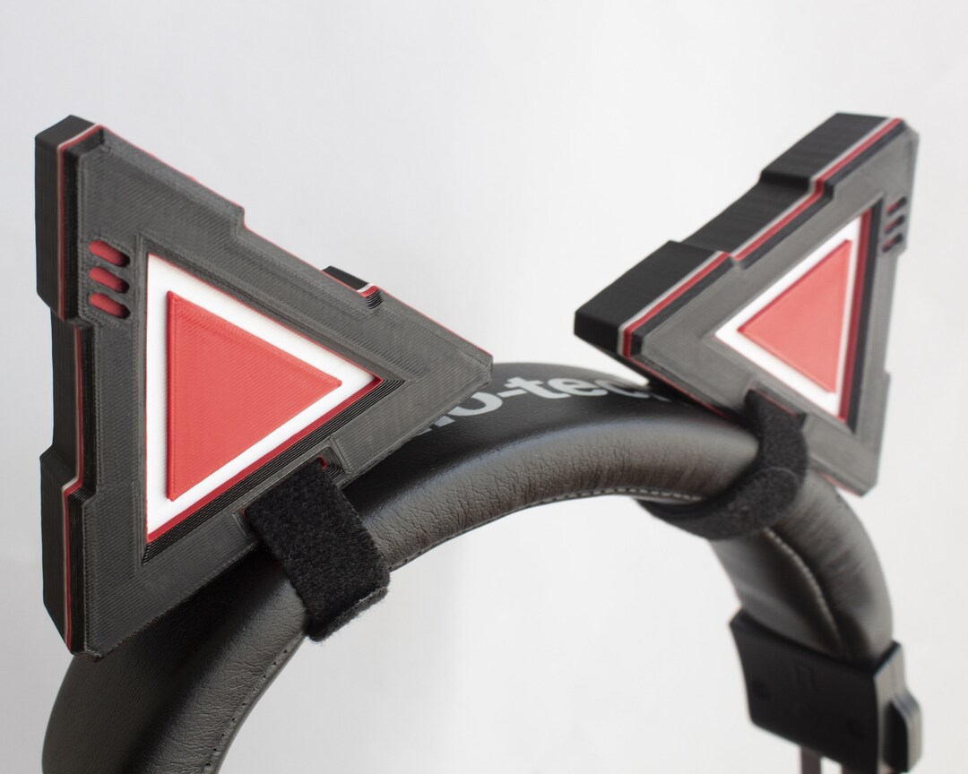 Cat Futuristic Mecha Robot Ears for Headset Headphones black and Red - Etsy