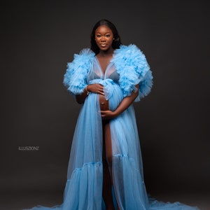 Maternity Robe Tulle Maternity Dress Pregancy Photography Robe With ...
