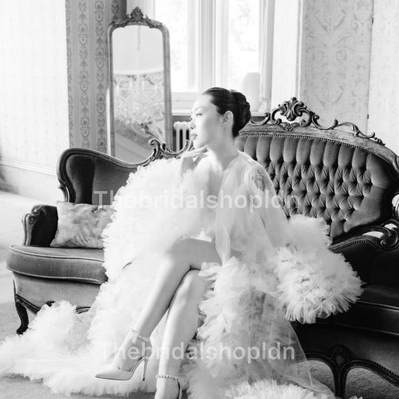 White Bridal Tulle Robe - Etsy