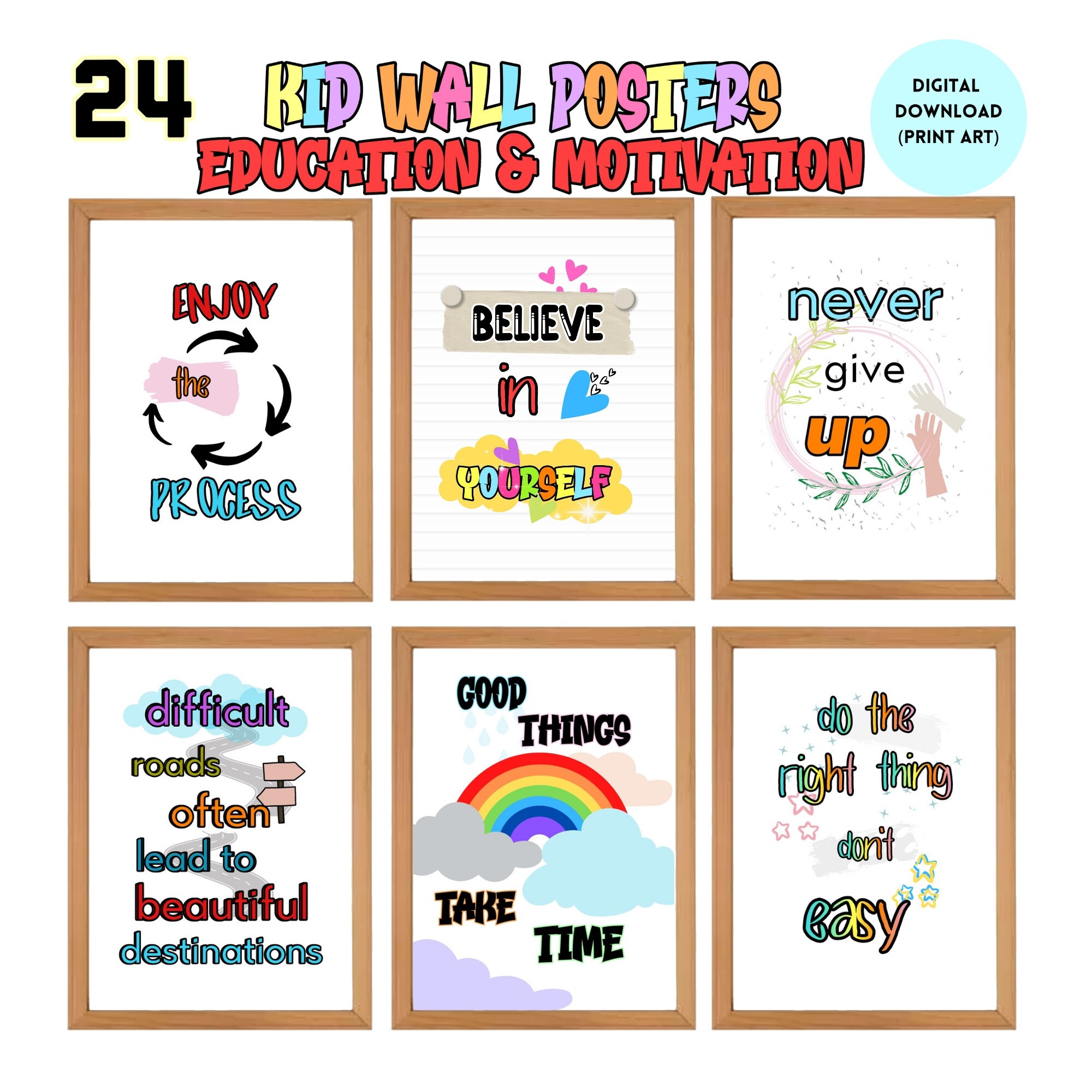 24 Sheets Kid Posters Kid Wall Poster Educational Poster - Etsy