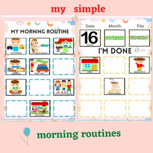 255 Daily Routine Cards Pdf, Printable Daily Routine Card, Daily ...