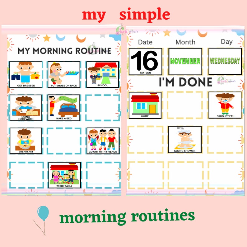 255 Daily Routine Cards Pdf, Printable Daily Routine Card, Daily ...