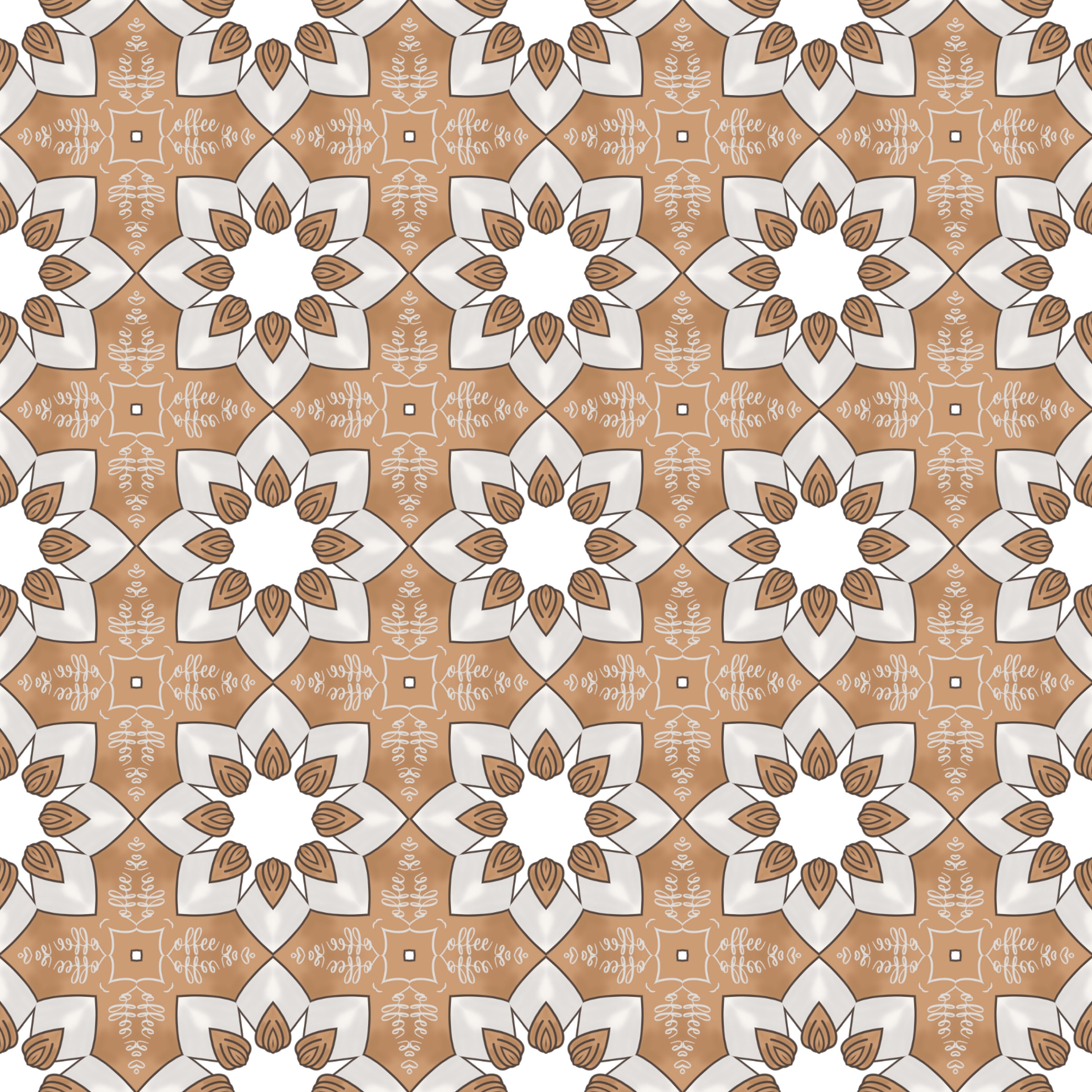 Coffee Themed Seamless Digital Paper; JPEG File for Personal or ...