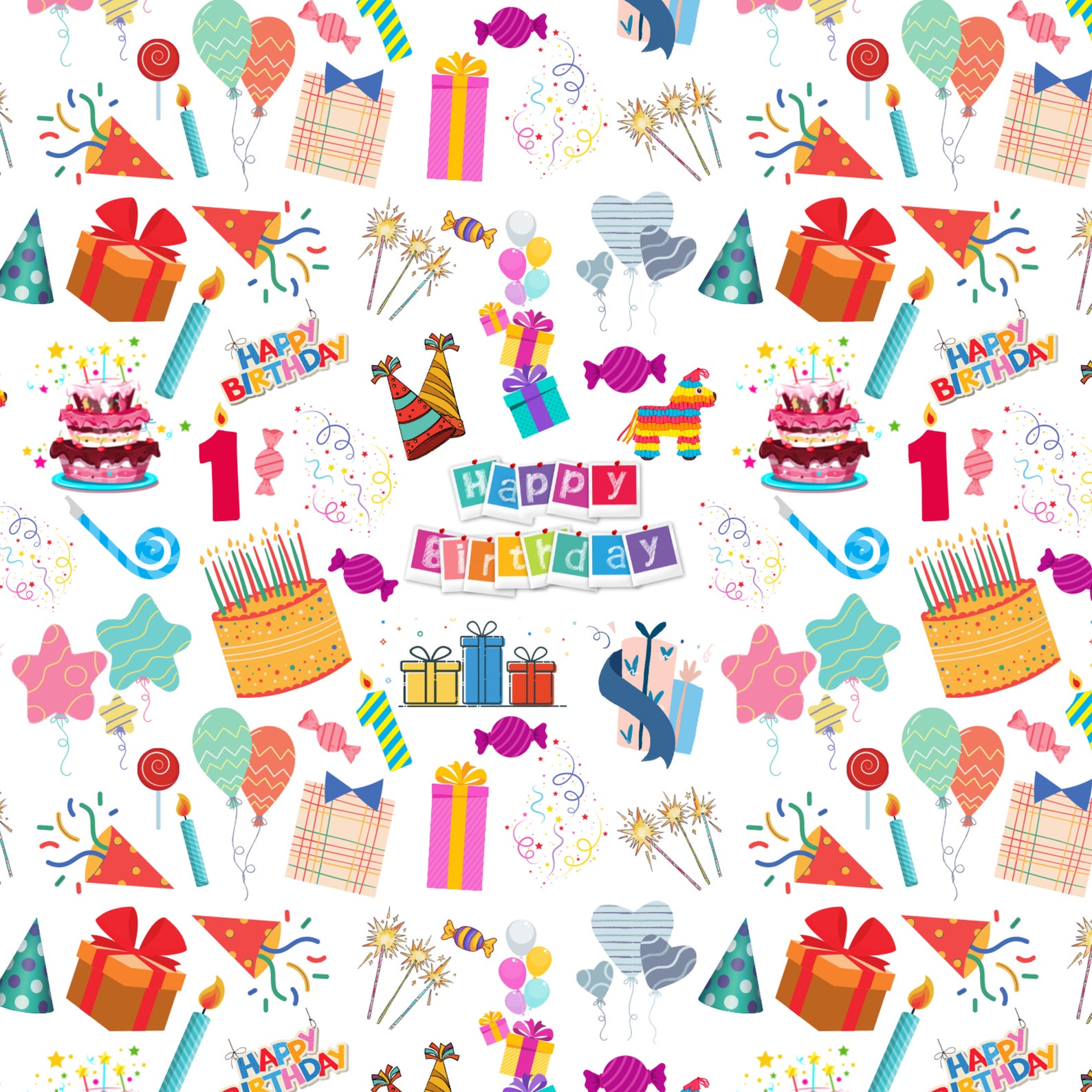 Birthday Themed Seamless Digital Paper; JPG File for Personal - Etsy