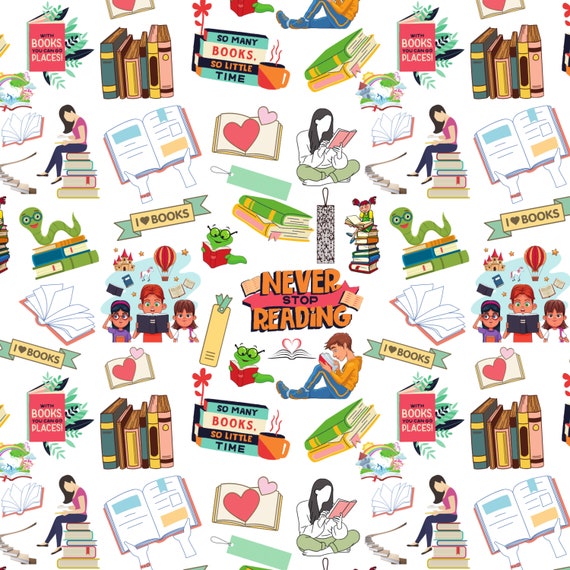 Book Themed Seamless Digital Paper JPEG File for Personal or - Etsy