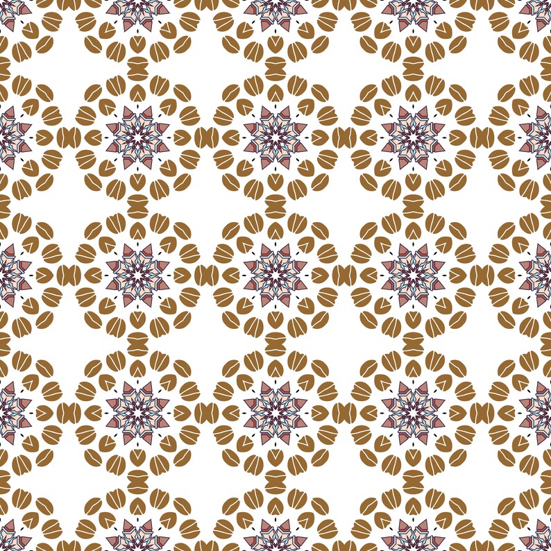 Coffee Themed Seamless Digital Paper; JPEG File for Personal or ...