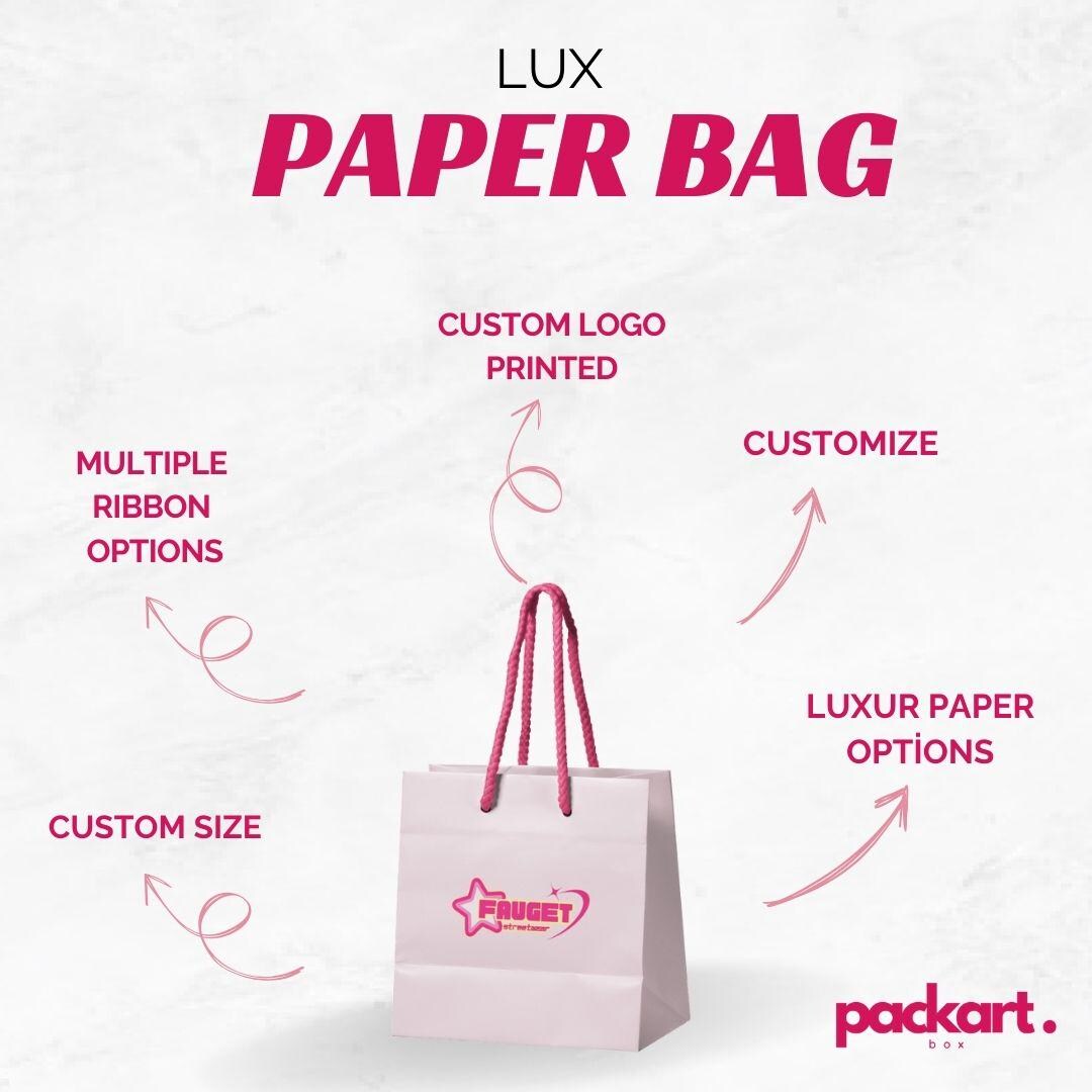 50 Pieces Personalized Printed Cardboard Bags, Store Product Bags ...