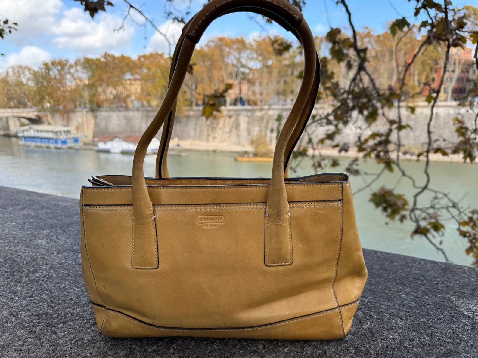 Vintage Coach Bag 1970s Mustard Yellow Leather Handbag With Number ...