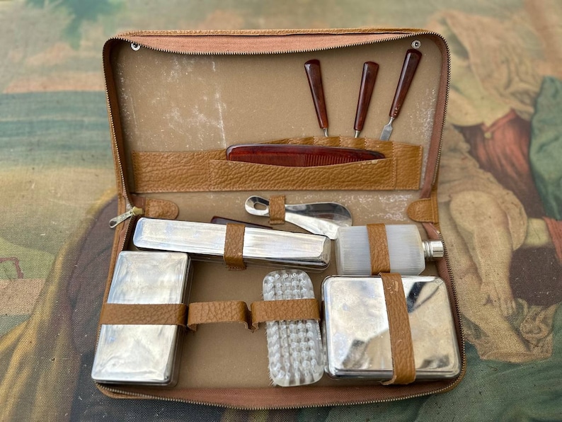 Vintage 1960s Shaving Set, Vanity Grooming Set, Travel Kit, Gents Gift ...