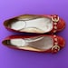Coach Shoes Flats Ballet Shoes 10M 41 Size Red Patent Leather Gold ...