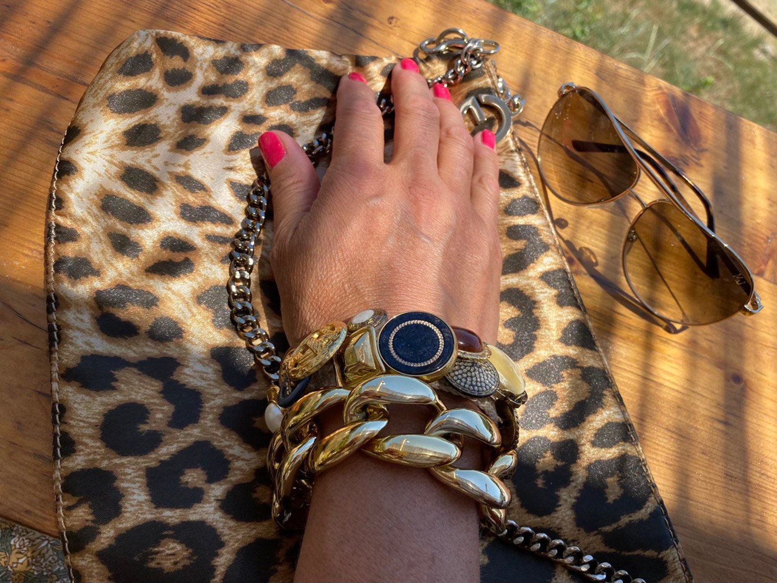 Vintage Button Bracelet and Curb Chain Bracelet Set. Bohemian - Etsy