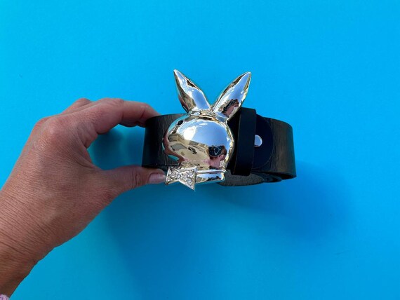 Playboy bunny belt 2000s vintage. Silver rabbit belt … - Gem