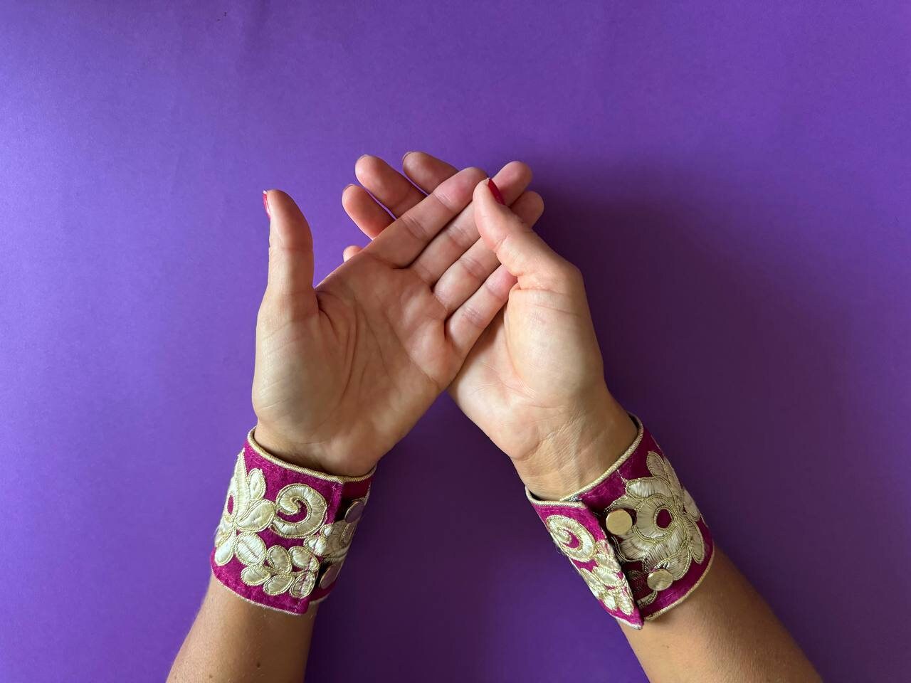 Bohemian Wrist Cuff Bracelet. Textile Wrist Wraps, Embroidered Sleeve ...