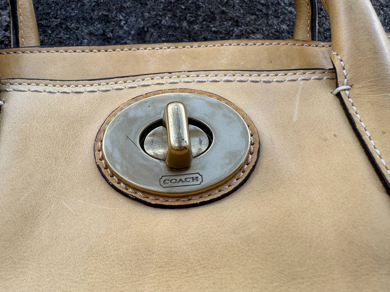 Vintage Coach Bag 1970s Mustard Yellow Leather Handbag With Number ...