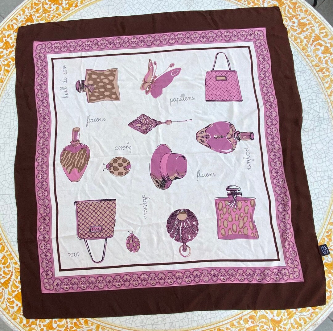 Vintage Marc Rozier Silk Scarf, Silk Chiffon Scarf Designer Large ...