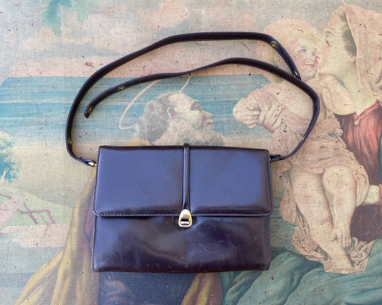 Vintage Brown Messenger Bag Women 1960s Brown Leather Bag. Briefcase ...