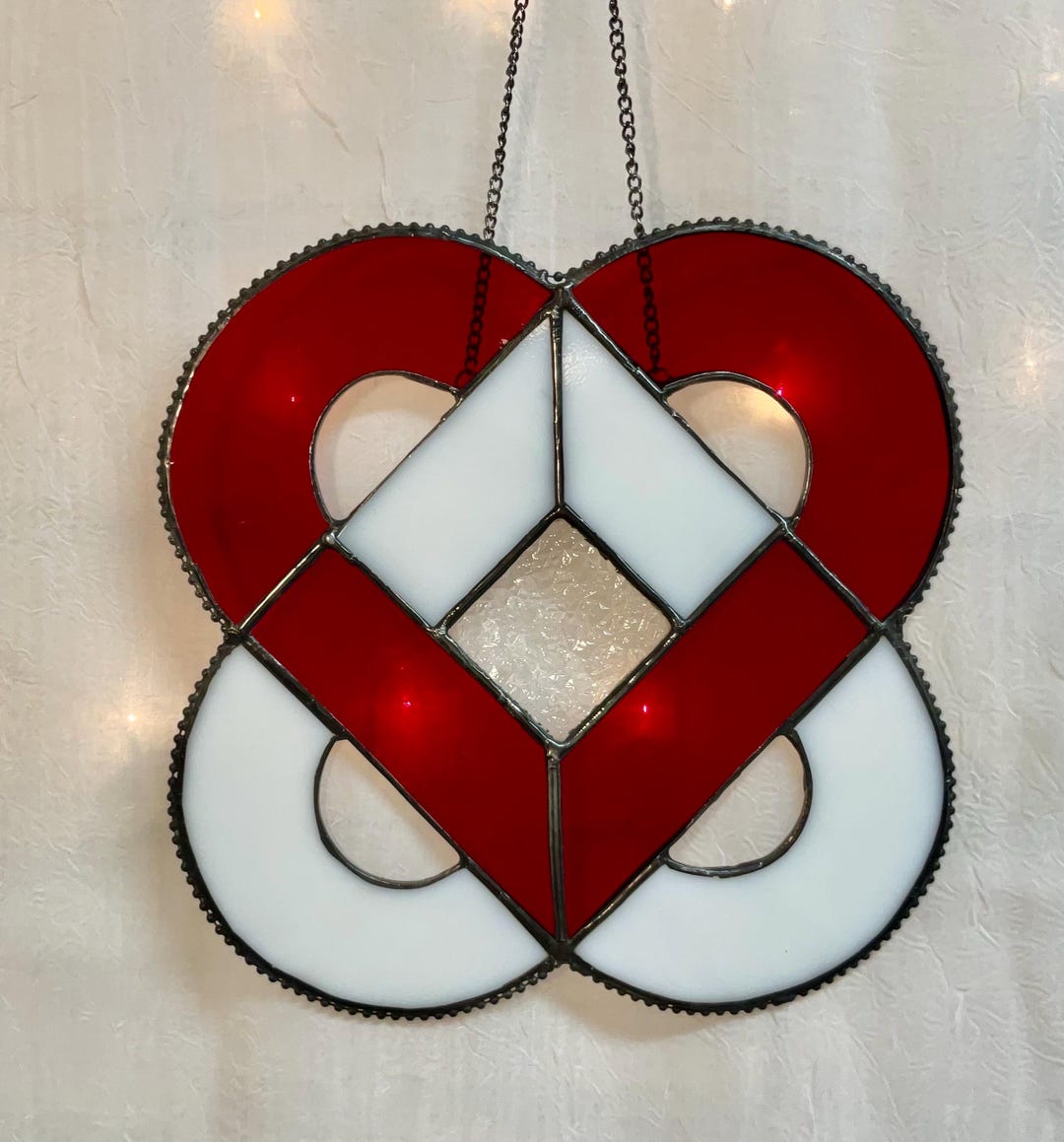 Interlocking Hearts in Stained Glass - Etsy