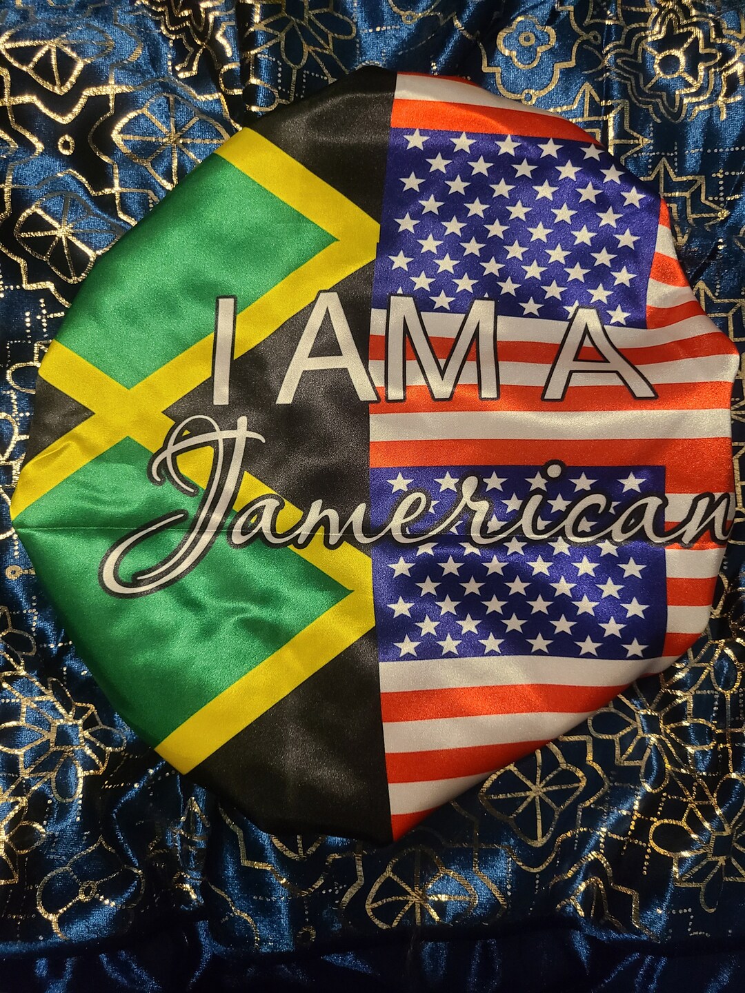 I Am Jamerican Duo Flag Satin Bonnet - Etsy