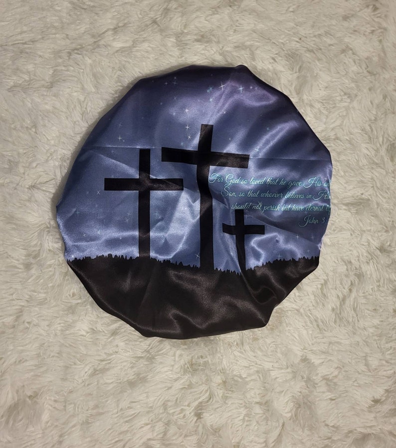 Calvary Cross Night Sky Satin Bonnet - Etsy