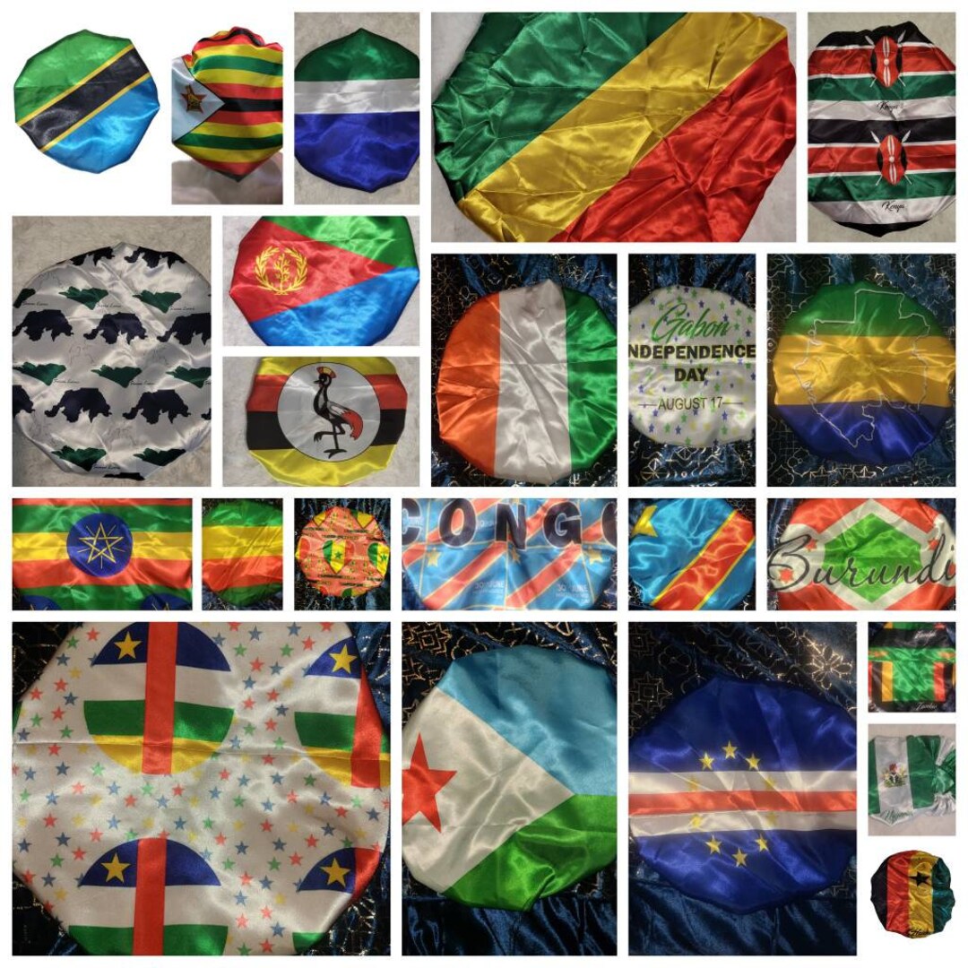 African Flag Bonnets (ready to Ship) - Etsy