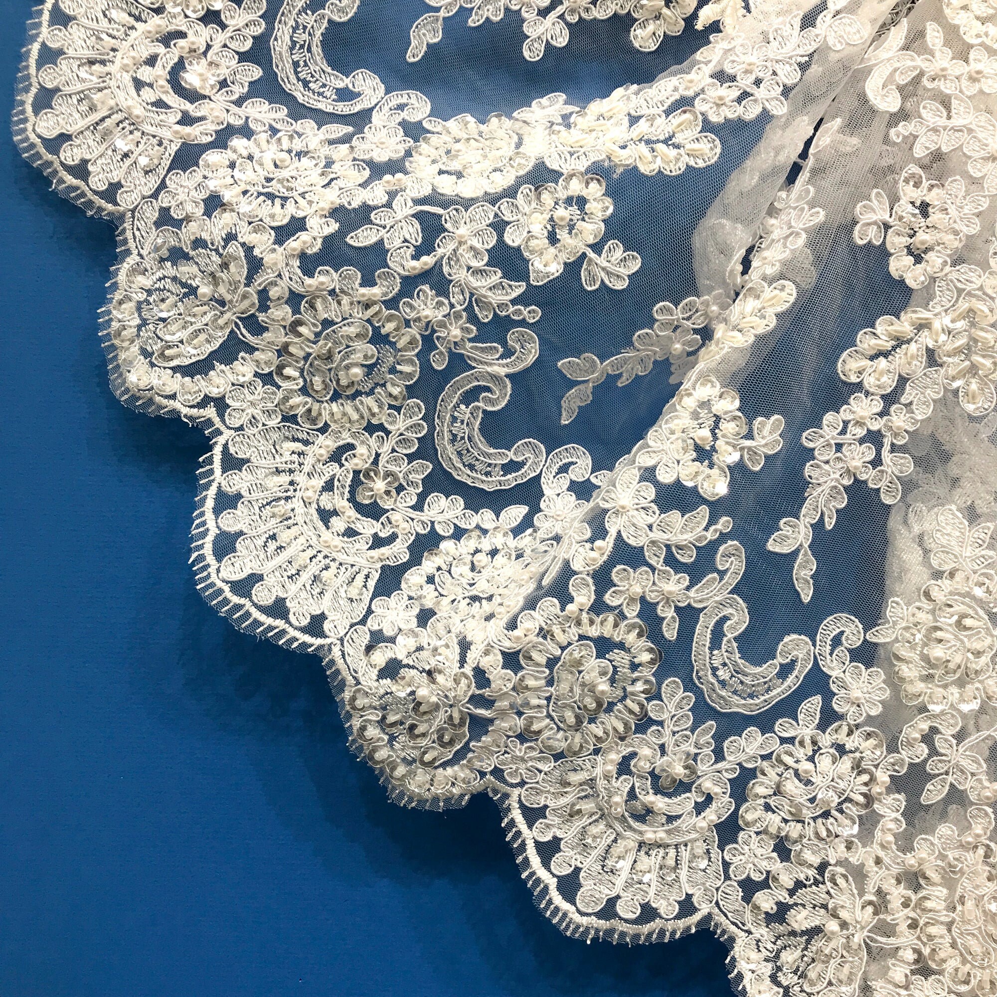 Beaded & Corded Double Sided Floral Lace Trimming Embroidered - Etsy