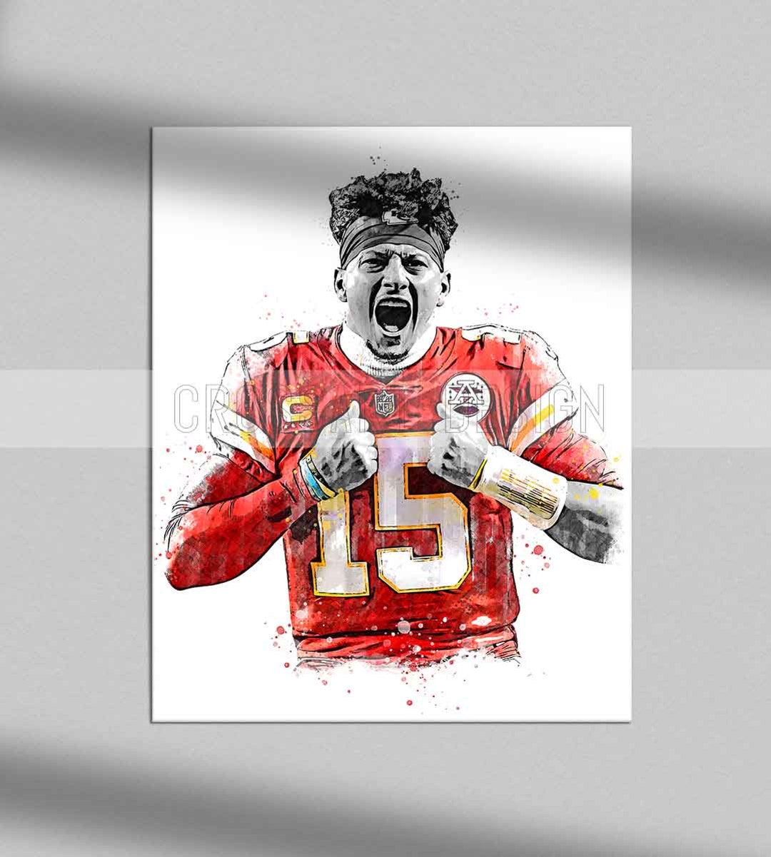 Patrick Mahomes Print Patrick Mahomes Poster Kansas City Chiefs Art ...