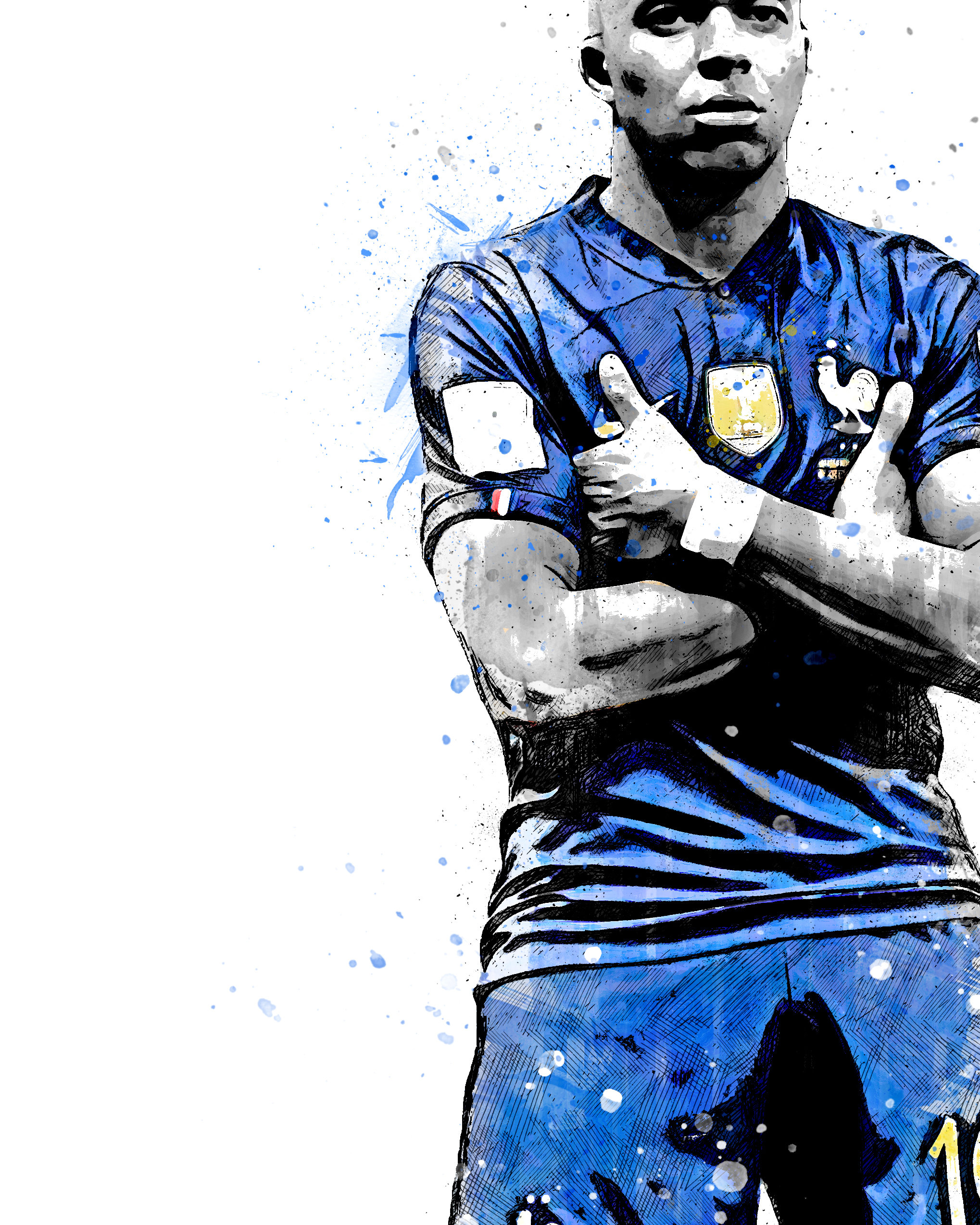 Mbappe Print Kylian Mbappé Drawing Poster, Art Print, Wall Art, Home ...