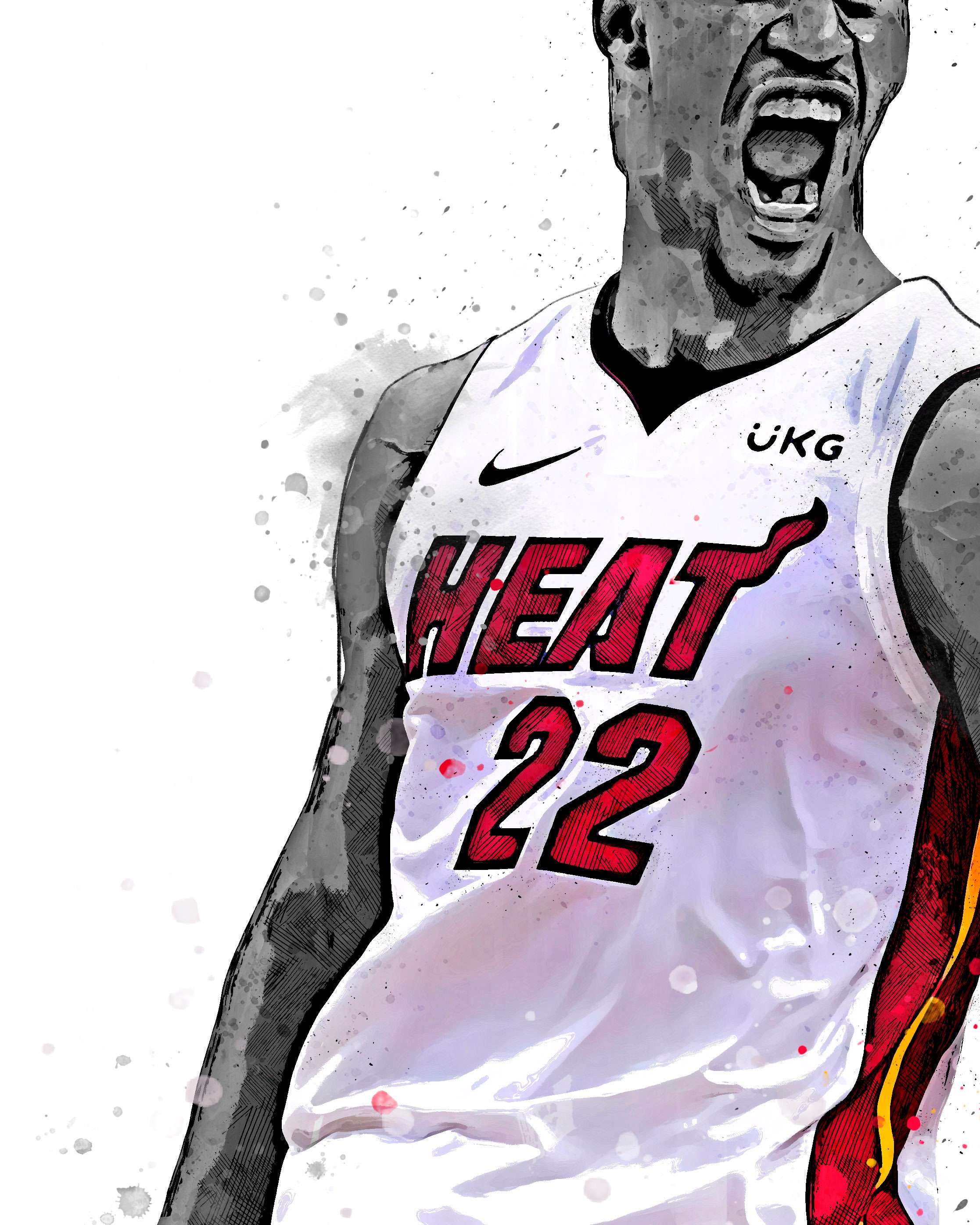 Jimmy Butler Print Jimmy Butler Poster, Miami Heat Art Print, Wall Art ...