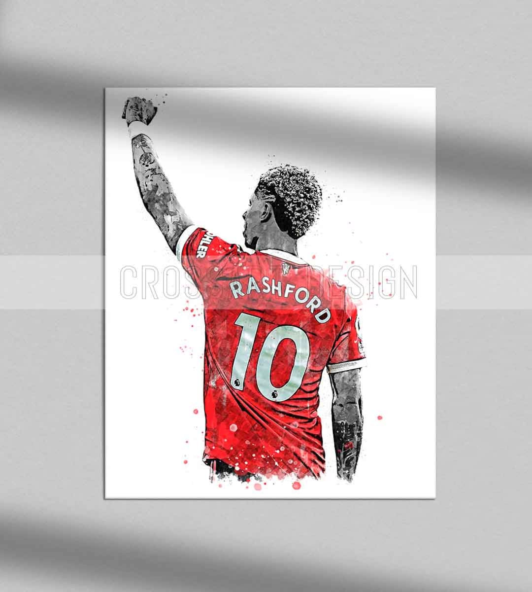 Rashford Print Marcus Rashford Poster Manchester United Art Print, Wall ...