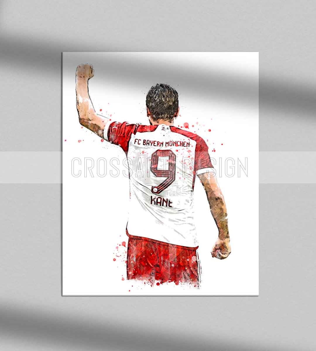 Harry Kane Print Harry Kane Poster, Bayern Munich Art Print, Wall Art ...