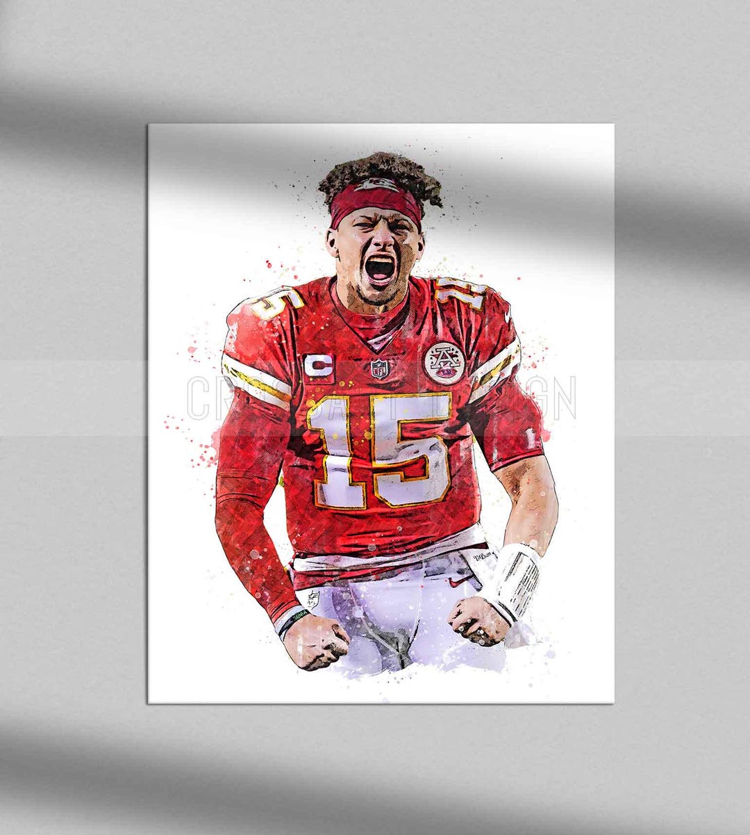 Patrick Mahomes Print Mahomes Poster, Art Print, Wall Art, Home Decor ...