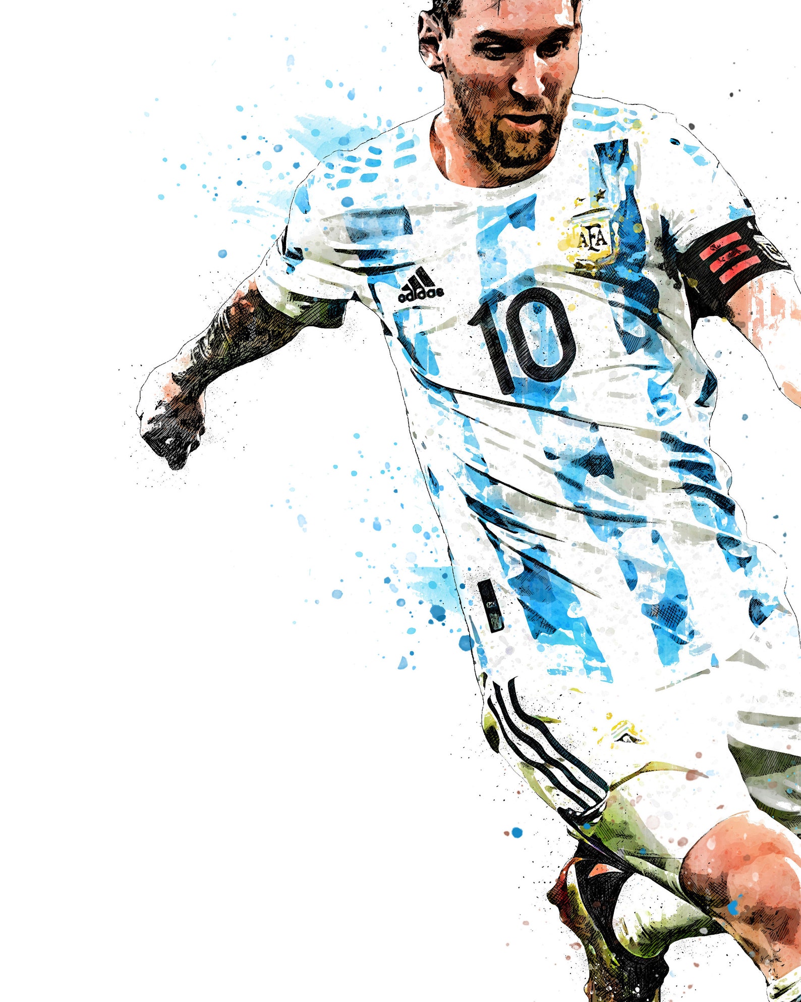 Lionel Messi Print Lionel Messi Poster, Argentina Art Print, Wall Art ...