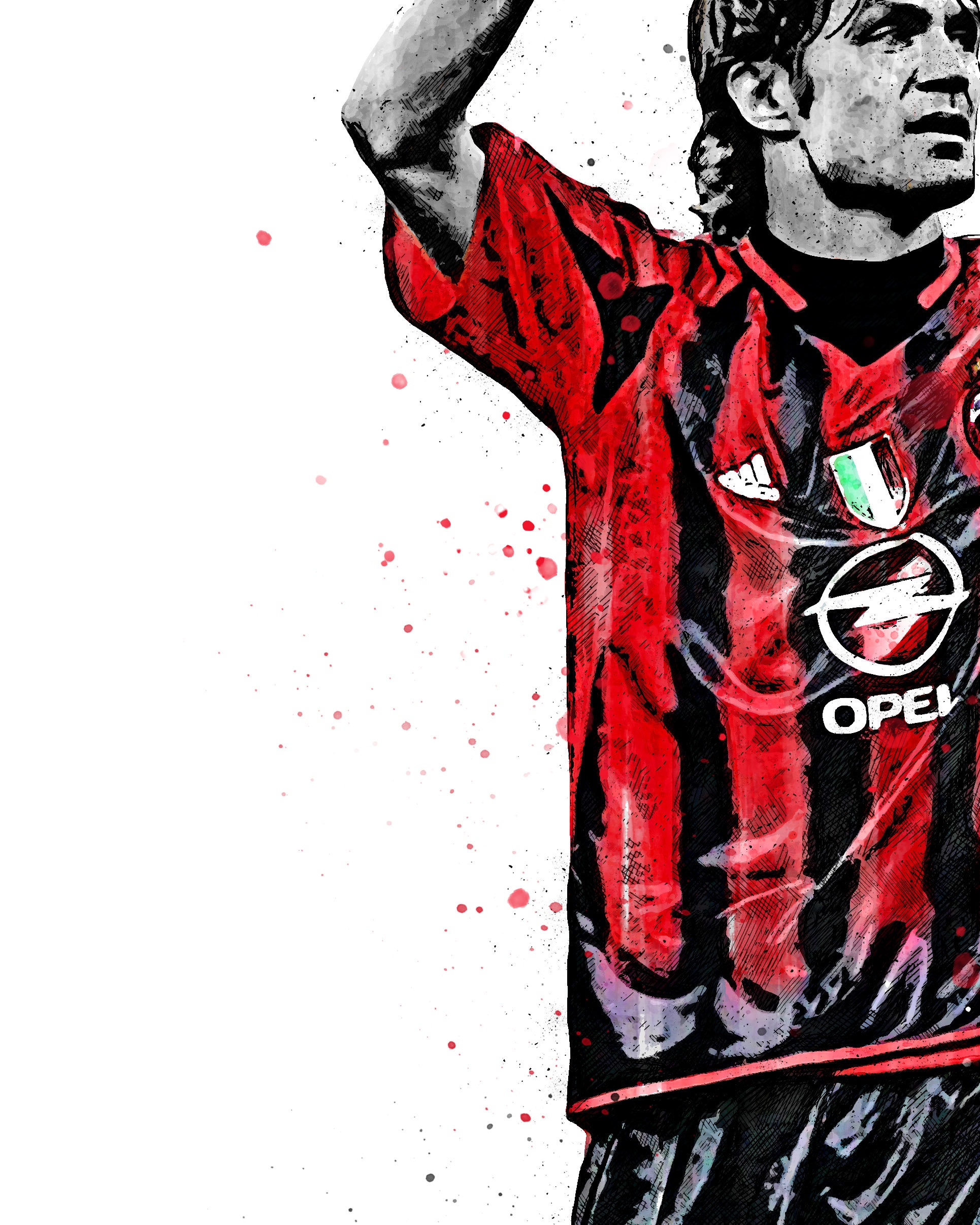 Maldini Print Paolo Maldini Poster AC Milan Art Print Wall Art - Etsy