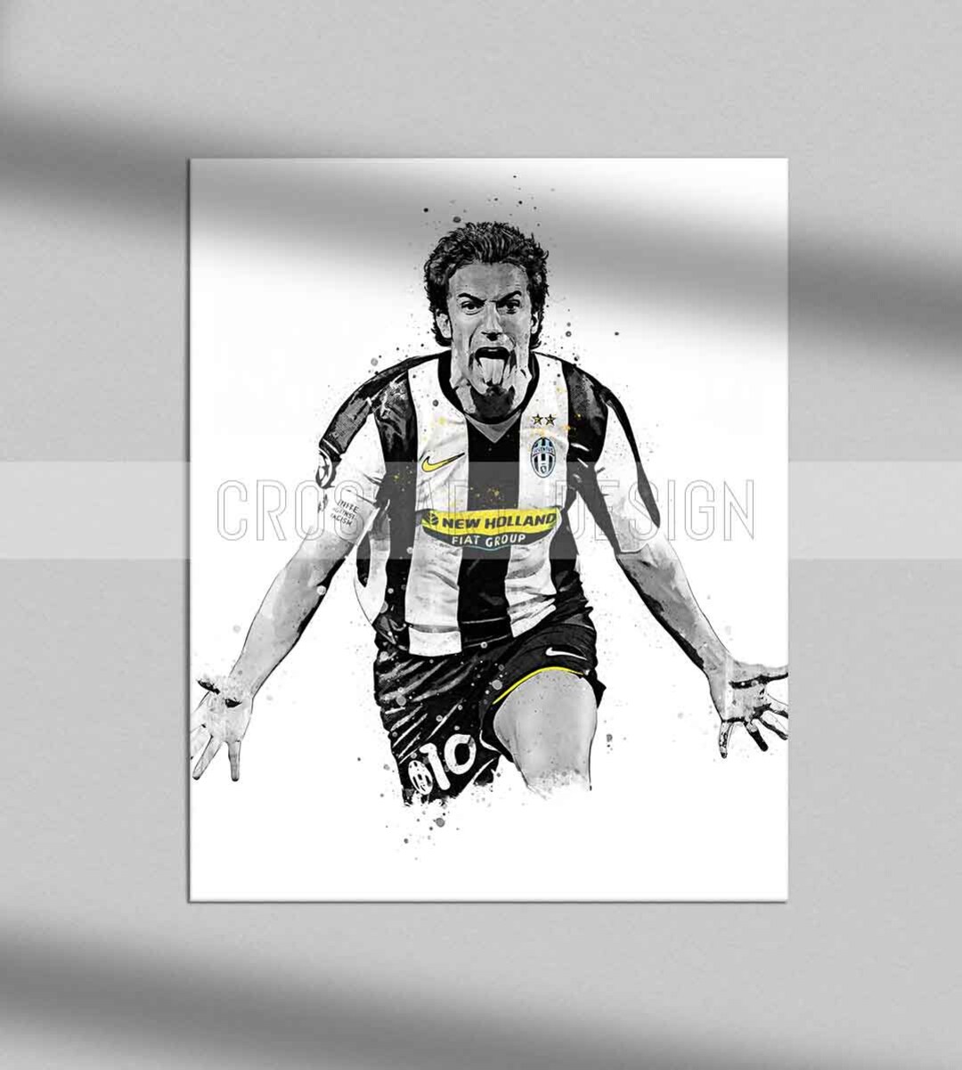 Del Piero Print Alessandro Del Piero Poster Juventus Art Print Wall Art ...