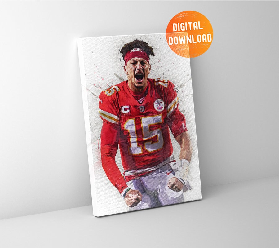 Patrick Mahomes Poster, Wall Art Printable, Football, Digital Download ...