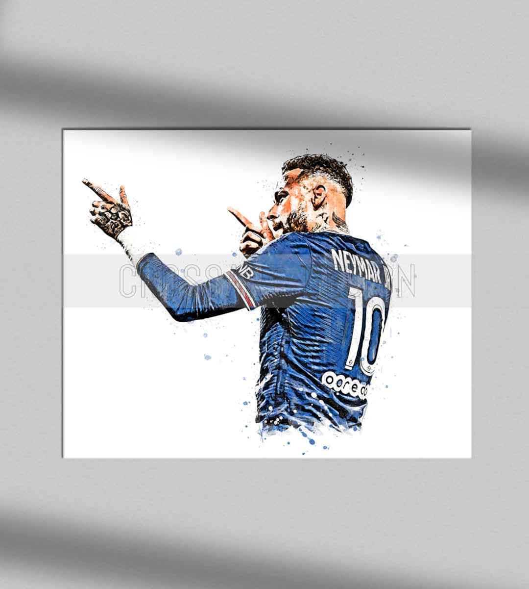 Neymar Print Neymar Watercolor Poster, Art Print, Wall Art, Home Decor ...