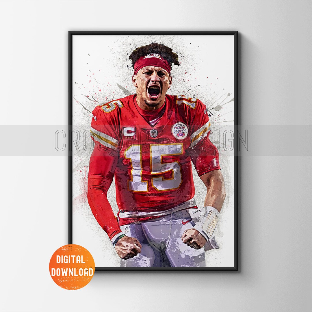 Patrick Mahomes Poster, Wall Art Printable, Football, Digital Download ...