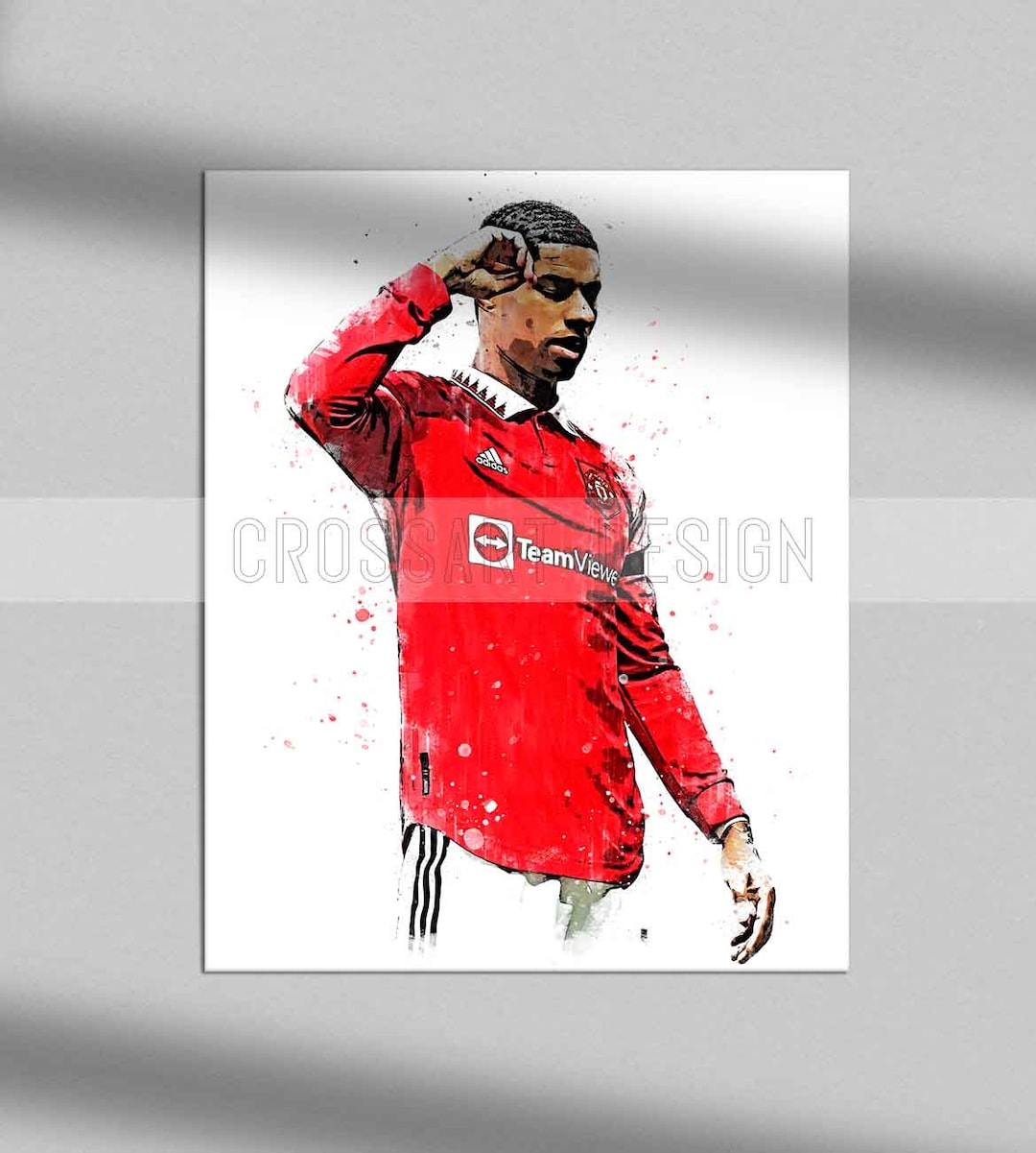 Marcus Rashford Print Marcus Rashford Drawing Poster Manchester United ...