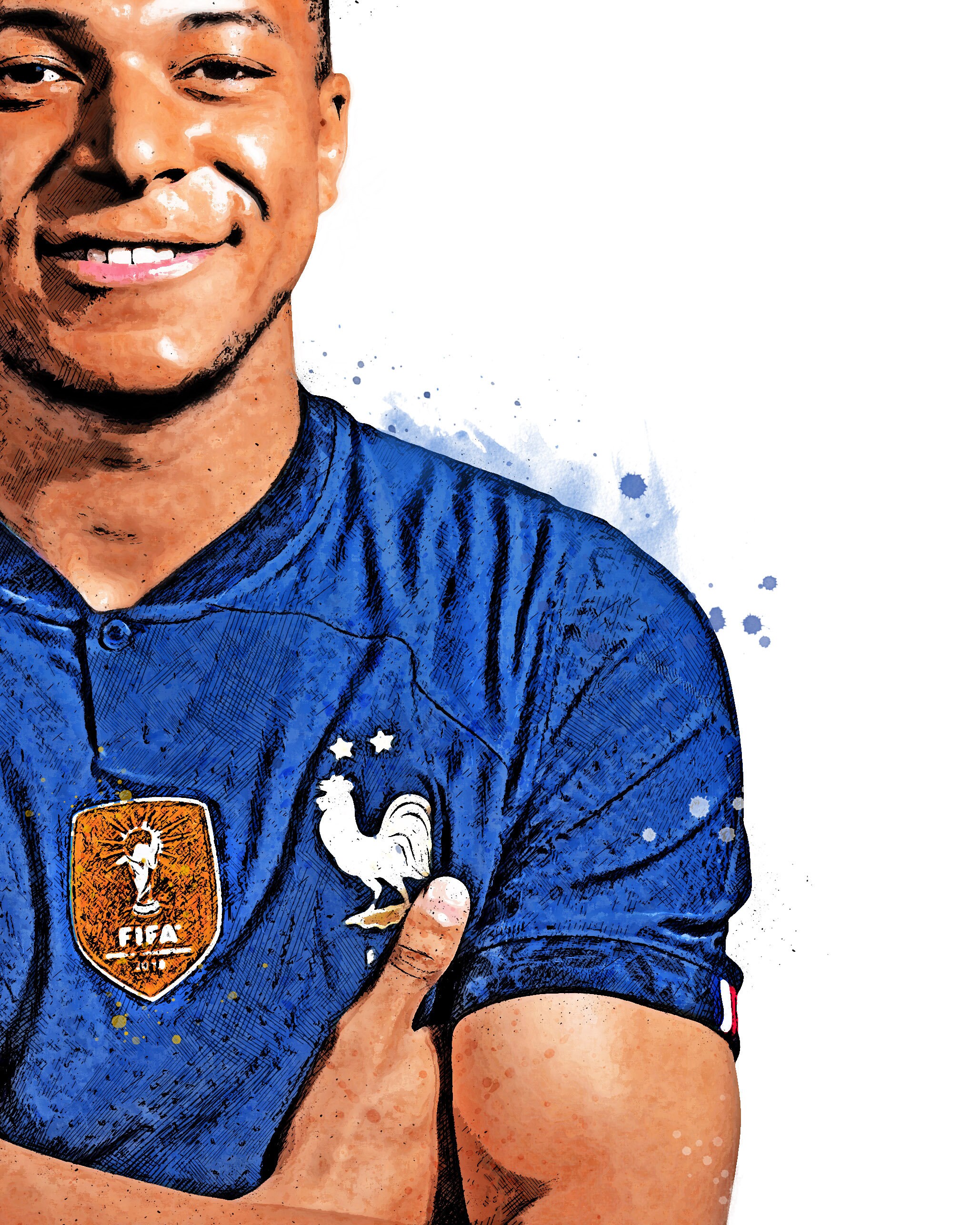 Mbappe Print Kylian Mbappé Poster, France Art Print, Wall Art, Home ...