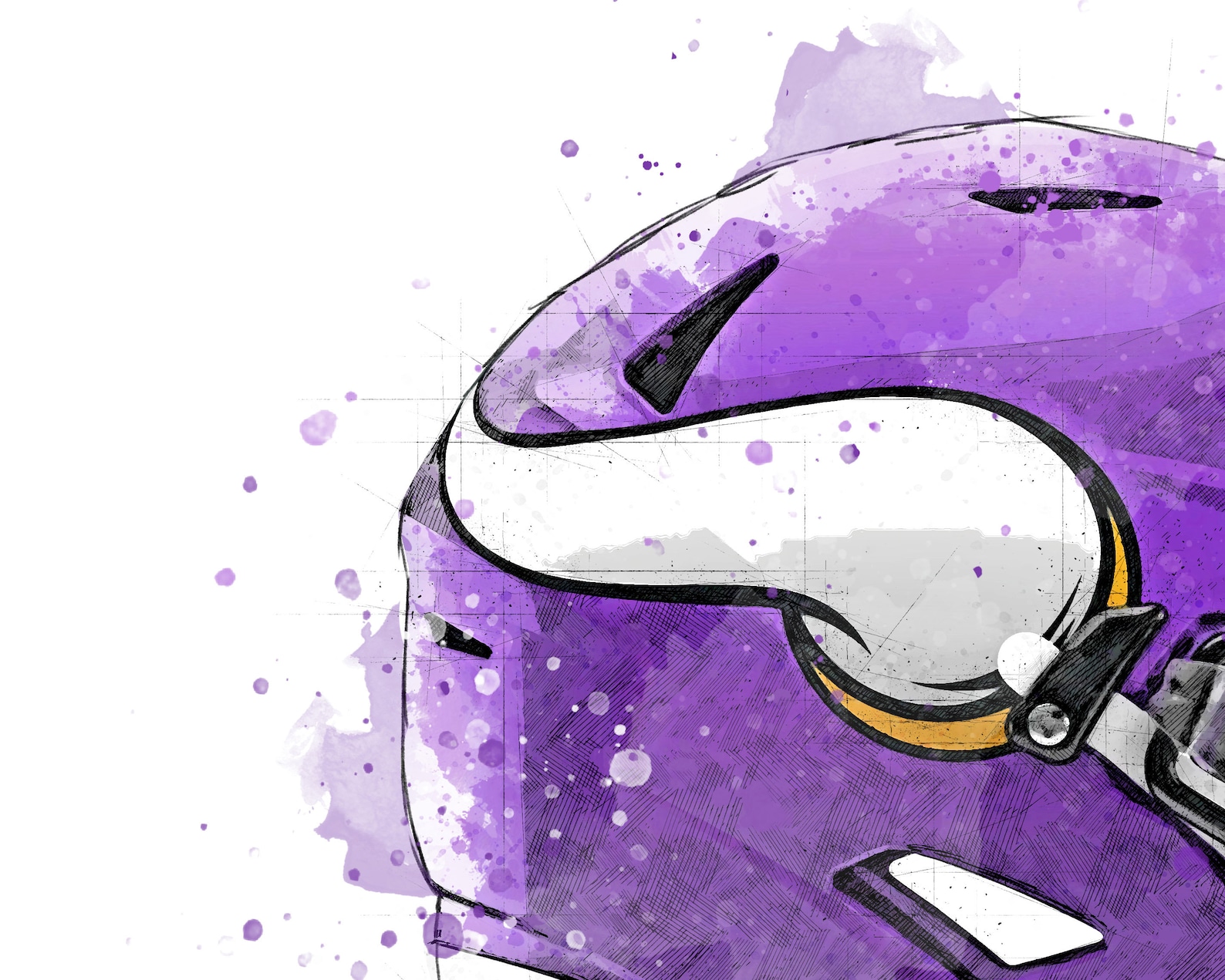 Minnesota Vikings Helmet Print Minnesota Vikings Poster, Art Print ...