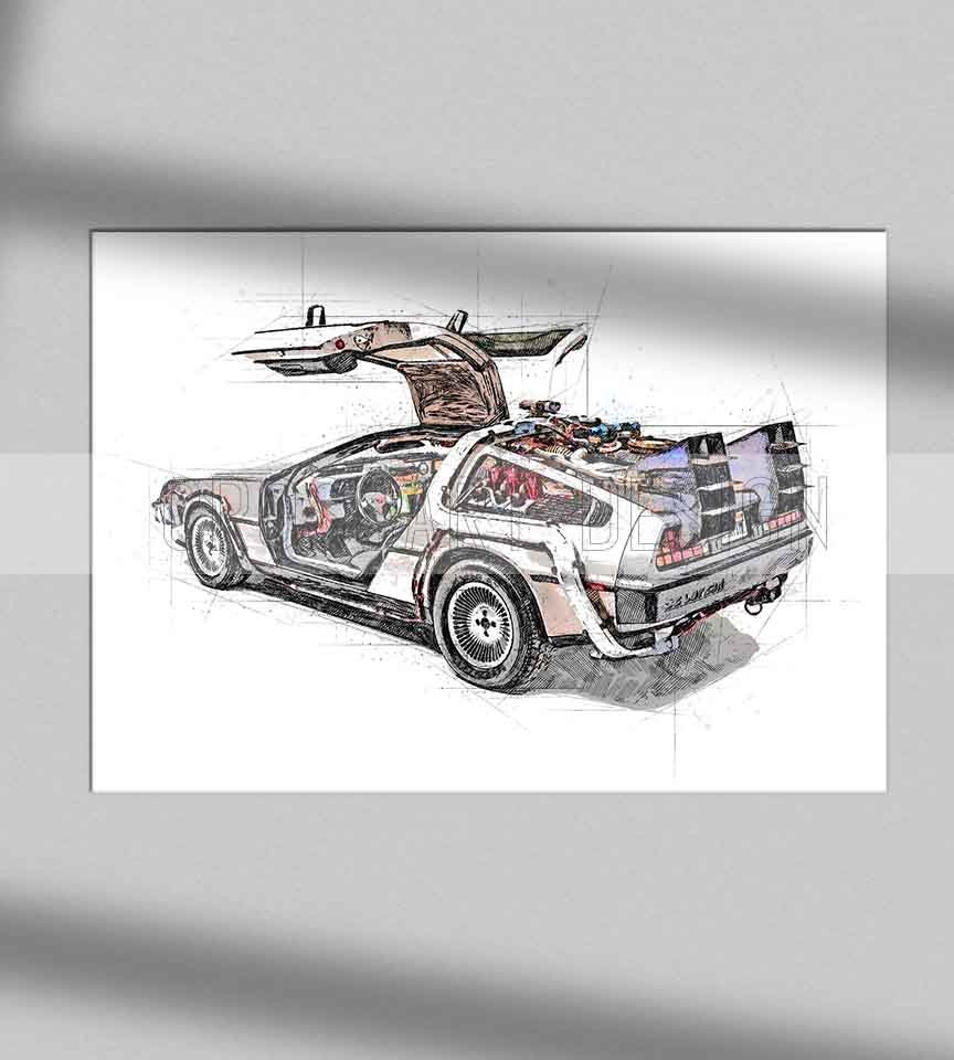 Delorean Print Delorean Poster Art Print, Wall Art, Home Decor - Etsy