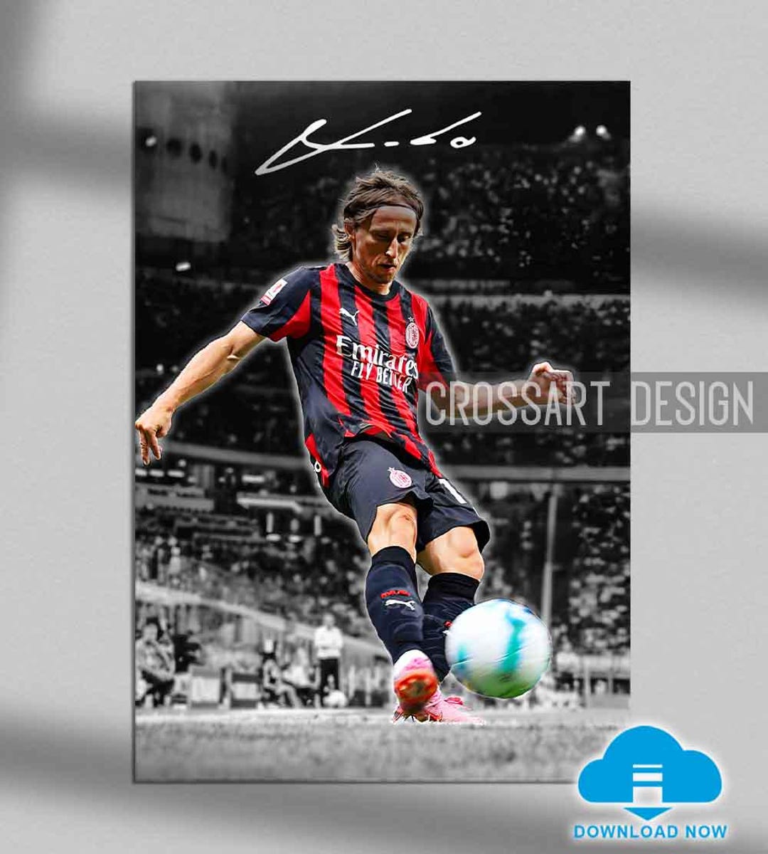 Luka Modrić Poster, Luka Modric Wall Art Printable, Football, Minnesota ...