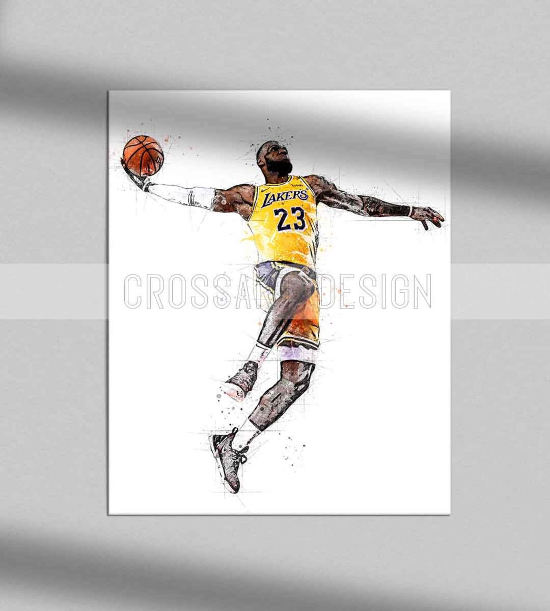 Lebron Print Lebron James Poster LA Lakers Art Print, Wall Art, Home ...