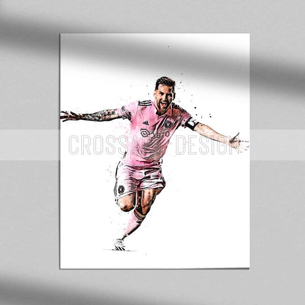 Messi Pink Poster - Etsy