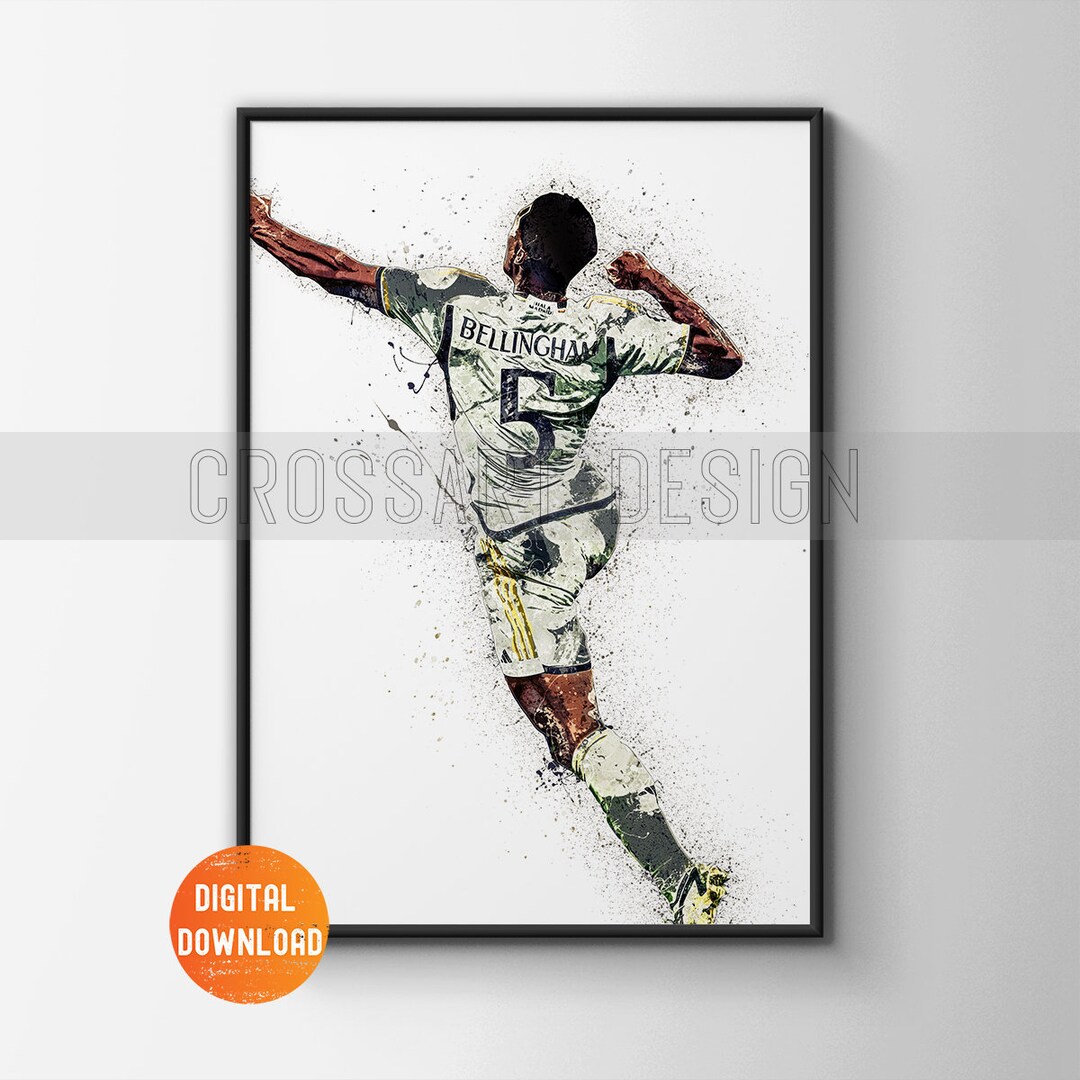 Jude Bellingham Poster, Wall Art Printable, Football, Digital Download ...