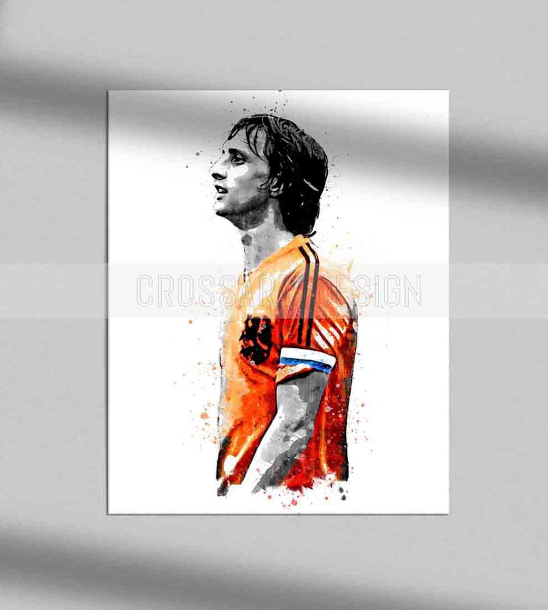 Johan Cruyff Print Johan Cruyff Poster, Watercolor, Art Print, Wall Art ...