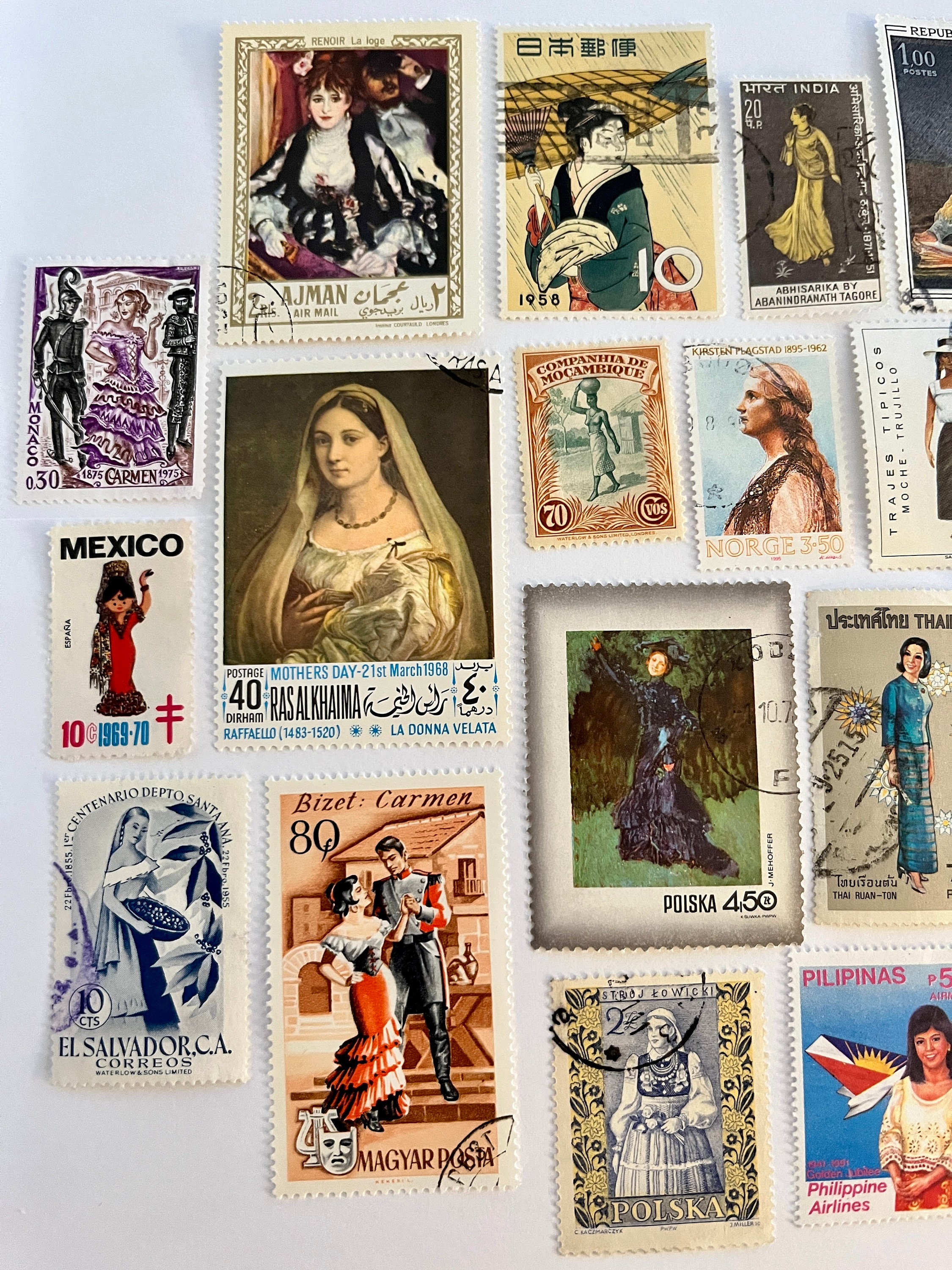 25 Stamp WOMEN of the WORLD Fun Pack // Random Lot of 25 Used Premium ...