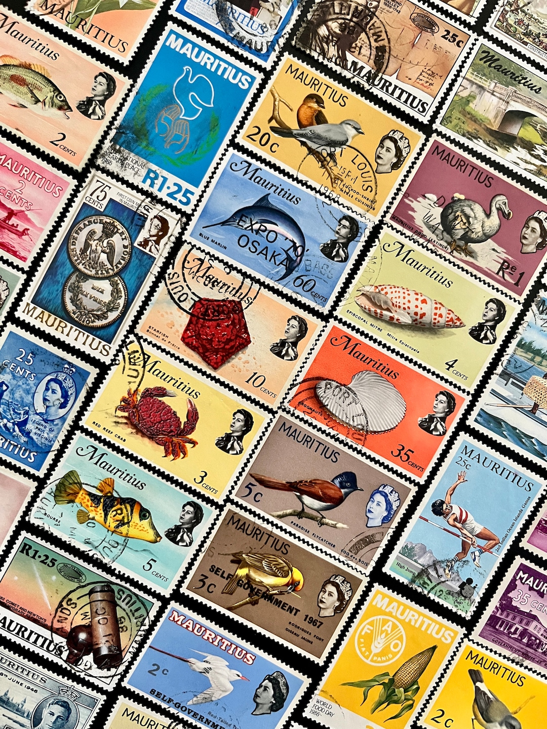 20 Stamp MAURITIUS Fun Pack // Lot of 20 Different Used Mauritian ...