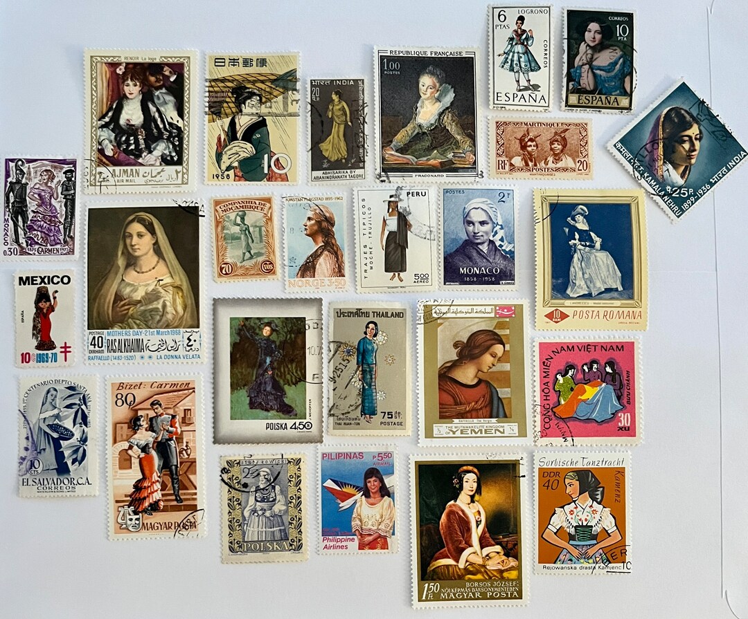 25 Stamp WOMEN of the WORLD Fun Pack // Random Lot of 25 Used Premium ...